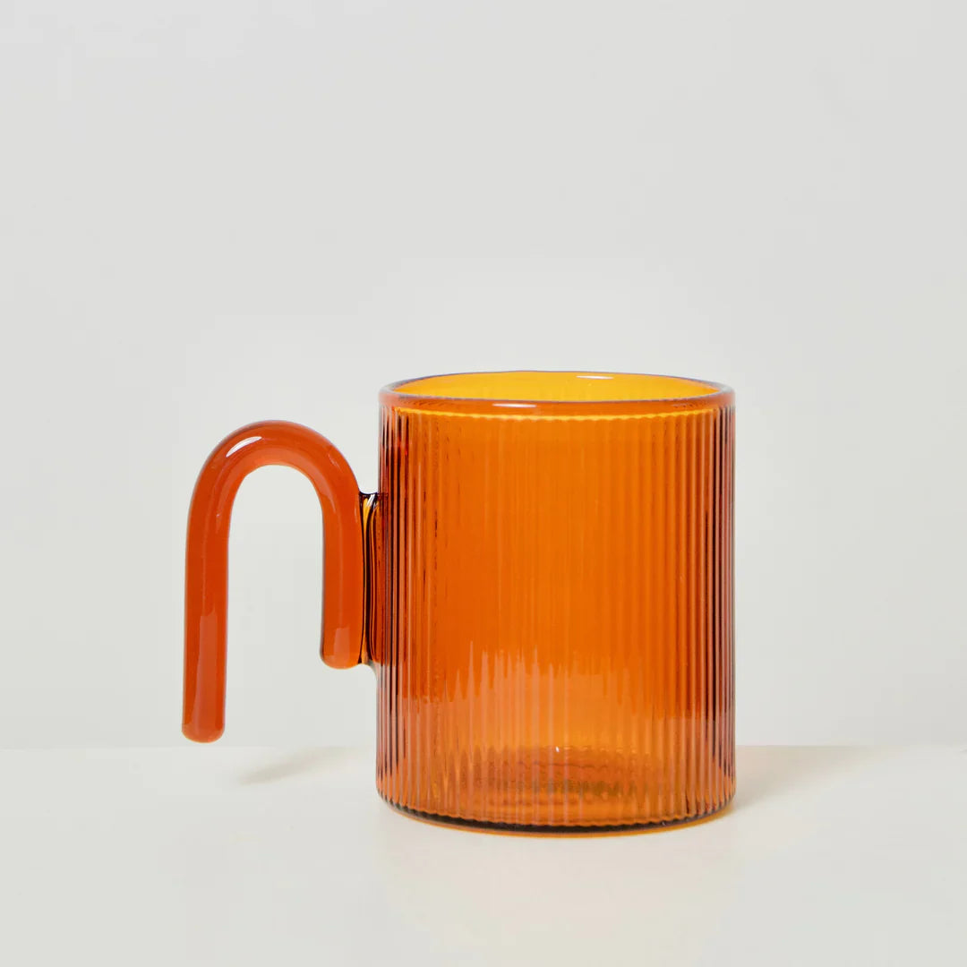 Archer Ribbed Glass Cup - Amber – Dex & Lani Kids and Living